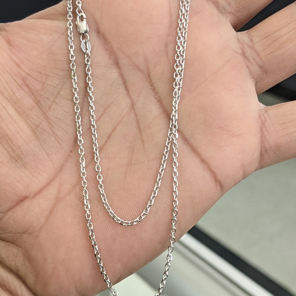 Unbrand | Jewelry | Kt Real White Gold Rolo Style Chain 15mm 18 Inch ...